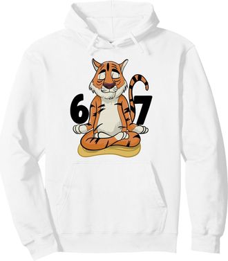 BDAZ Lustige Yoga-Hand-Pose-Grafik mit 67 Tiger-Motiven Pullover Hoodie