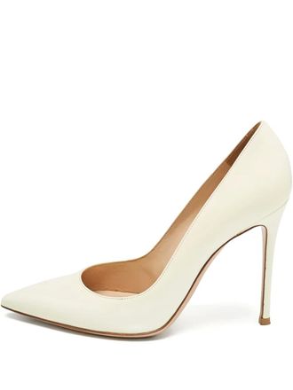 Gianvito Rossi Pumps mit spitzer Kappe 105mm - Wei&szlig;