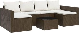 vidaXL 2-tlg. Garten-Lounge-Set mit Kissen Braun Poly Rattan vidaXL