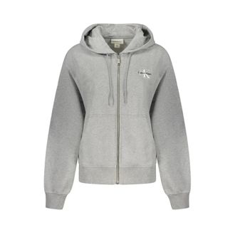 Calvin Klein Lang&auml;rmeliges Kapuzen-Sweatshirt - - Sweatshirts & Hoodies - Damen - Grau - XS