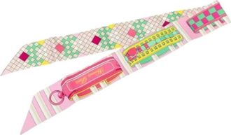 Herm&egrave;s Pre-owned Colliers De Chiens Remix Twilly Scarf - Femme - Pre-owned - Rose - Taille: ONE Size