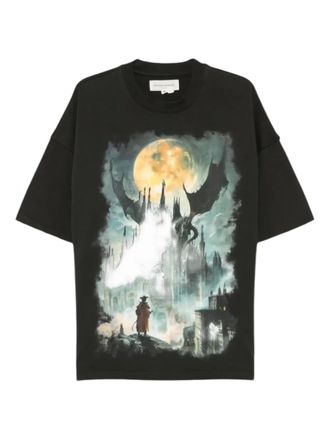 Untitled Artworks t-shirt à col ras du cou et imprimé dragon - Noir