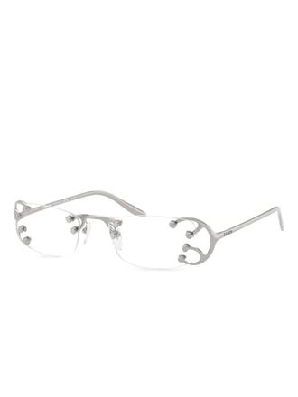 Prada lunettes de vue à design sans monture - Argent