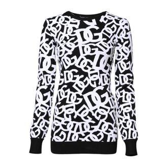 Dolce & Gabbana Femme, Pulls, Noir, Taille: 36 FR Pull à Logo Iconique