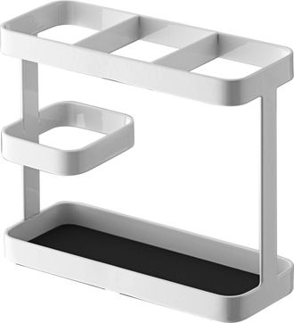 Yamazaki Tableware Yamazaki 7841 TOWER Küchenutensilienhalter, weiß, Stahl, Minimalistisches Design, 17 x 6,7 x 14,5 cm (LxBxH)