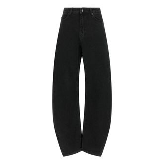 Rotate Draped Barrel Leg Jeans - - Jeans - Damen - Schwarzk - W26