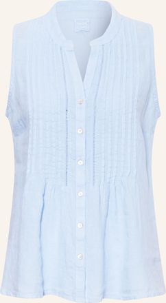 120% Lino 120%Lino Blusentop Aus Leinen blau