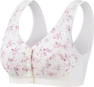 Generic Soutien-gorge pour femmes &acirc;g&eacute;es 2024 Soutien-gorge confortable et pratique en coton avec fermeture avant pour les femmes &acirc;g&eacute;es sans armatures Haut de 