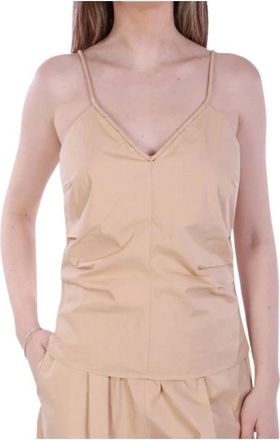 Patrizia Pepe Femme, Tops, Beige, Taille: 40 FR Top col en V
