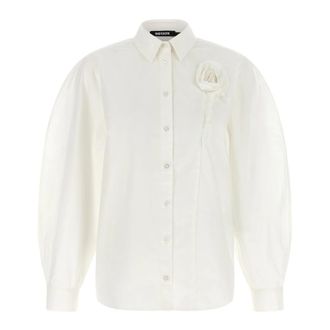 Rotate Flower Oversized Shirt - - Blouses & Shirts - Damen - Wei&szlig; - XS