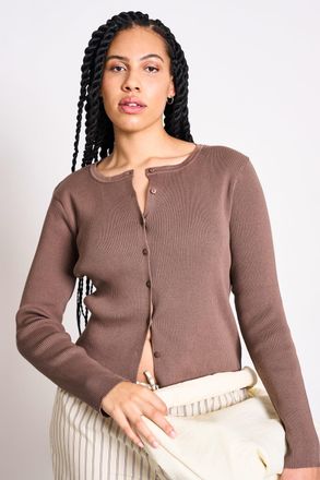 JAN 'N JUNE Damen vegan Cardigan Glimt Lehmbraun