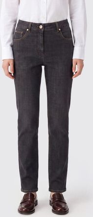 Brunello Cucinelli Jean skinny taille basse en denim avec monili