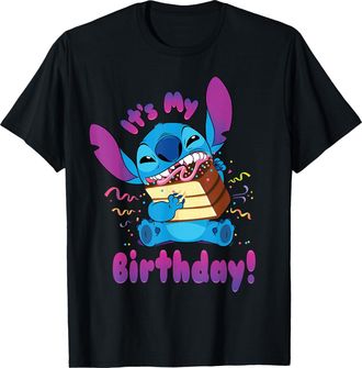 Disney Stitch Its My Birthday Party Crasher with Cake T-Shirt