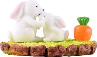 Exceart Wei&szlig;e Schwan-Miniatur Mini-hasenfigur Fee Mini-Ornamente Bonsai-Figuren Osterhasenstatue Osterhase Miniatur Blumentopffigur Landschaftsornament Glasfi