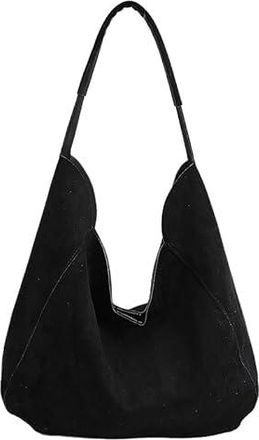 Generic Sac de ext&eacute;rieur r&eacute;tro en faux su&egrave;de sacs fourre-tout pour femmes travail (noir)