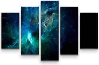 Paul Sinus Art abstraktes Bild - Universum in Blautönen191 teiliges Wandbild auf Leinwand (Gesamtmaß: 150x100cm)