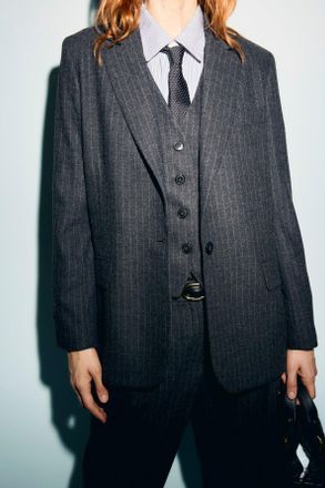 Gerard Darel Veste en flanelle ray&eacute;e - JUSTY - anthracite