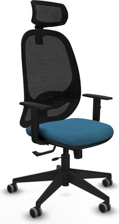 Piqueras y Crespo Schreibtischstuhl, h&ouml;henverstellbare Armlehnen, h&ouml;henverstellbare Lendenwirbelst&uuml;tze und Kopfteil, h&ouml;henverstellbar und neigbar, ausgestattet mit Sync