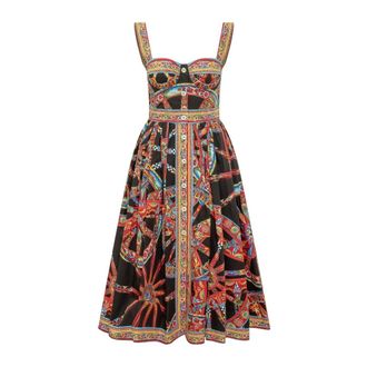 Dolce & Gabbana V-Ausschnitt Strickpullover mit Lochmuster - - Dresses - Damen - Mehrfarbig - S