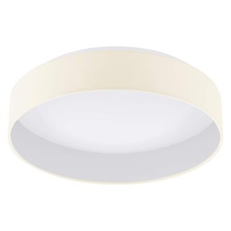 Eglo LED Deckenlampe dimmbar Palomaro 1, Deckenleuchte Stoff, Wohnzimmerlampe aus Textil, Kunststoff, Farbe: Creme, Wei&szlig;, &Oslash;: 40,5 cm