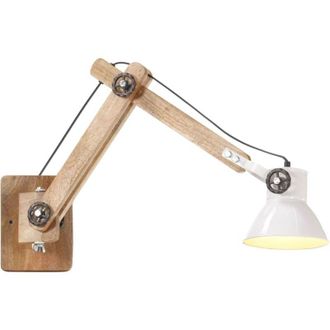 vidaXL Lampe murale Style industriel Blanc Rond E27