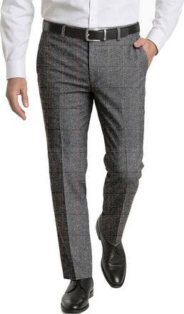 Solovedress Herren Klassische Anzug Hose Business Straight Fit Karohose Trousers f&uuml;r formelle Anl&auml;sse(Grey,42W32L)