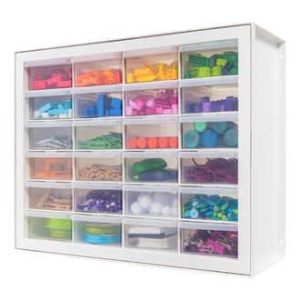 Iris 24 Schubladen Kunststoff Teile Aufbewahrung Hardware und Bastelschrank, 49,5 cm B x 17,8 cm T x 39,5 cm H, wei&szlig;