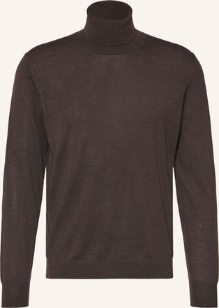 Strokesman's Strokesmans Rollkragenpullover Aus Merinowolle braun