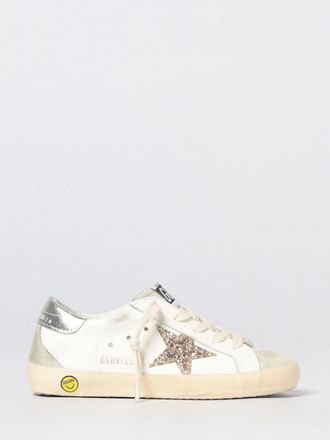 Golden Goose Super-Star Sneakers f&uuml;r Jungen aus Leder mit Glitzer-Logo