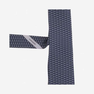 Ferragamo Mens Silk Tie Navy Ties & Bow