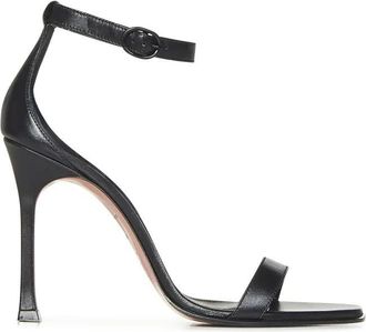Amina Muaddi Sandalen - Nappa Leather Sandals With Delicate Ankle Strap - Gr. 37,5 (EU) - in Schwarz - für Damen