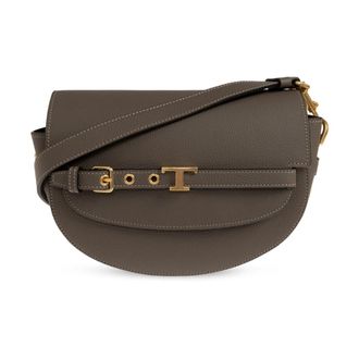 Tod's Mini T Signature Leder Umh&auml;ngetasche - - Bags - Damen - Grau - ONE SIZE
