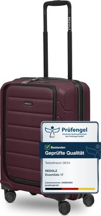 Redolz Kleiner Handgep&auml;ck-Koffer mit Laptopfach | Cabin-Trolley 40 x 23 x 55 cm & Front&ouml;ffnung | Ultra-leicht nur 2,8 kg f&uuml;r Damen & Herren | 4 Doppelrollen 
