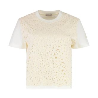 Moncler Lace T-Shirt - - Tops - Damen - Beige - XS
