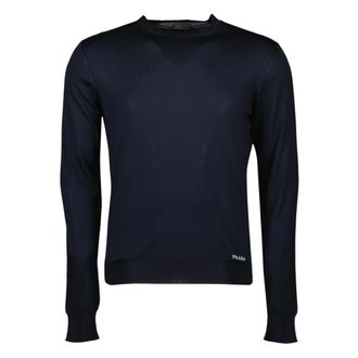 Prada Blauer Seidenpullover - - Knitwear - Herren - Blau - L