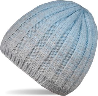 styleBREAKER M&uuml;tze Strickm&uuml;tze Farbverlauf mit Thermo-Fleece