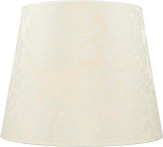 Licht-Erlebnisse Licht-erlebnisse - Abat-jour Willow en tissu écru avec motifs baroques au style classique pour lampe de sol avec culot E27 - Ecru