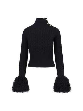 Patou Wool And Cashmere Fringed Sweater