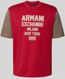 A|X Armani Exchange T-Shirt mit Label-Stitching und Rundhalsausschnitt