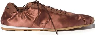 Miu Miu baskets à lacets Plume - Marron