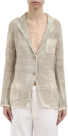 Avant Toi Femme, Vestes, Beige, Taille: 40 FR Giacca in maglia di lino