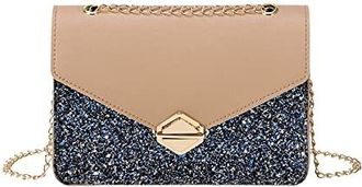 Generic Sacs dordinateur en cuir pour femme - Petit sac carr&eacute; &agrave; paillettes - Couleur assortie - Tendance - Petit sac en cuir pour homme, kaki, taille unique