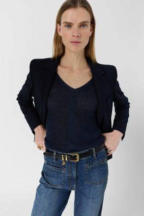 Gerard Darel Pull &agrave; col V en maille - LAYLA - Marine