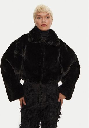 Rotate Pelzmantel Rasia 113110100 Schwarz Regular Fit