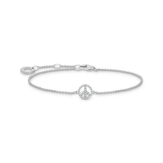 Thomas Sabo Thomas Sabo Armband Peace-Zeichen silbefarben- wei&szlig; A2083-051-14-L19V - - Accessories - Damen - Grau - ONE SIZE