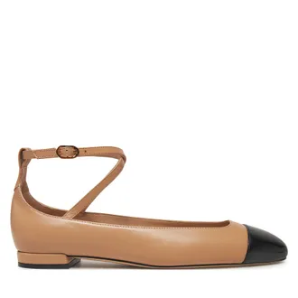 Stuart Weitzman Ballerinas Stuart Weitzman Eden Atrap Flat SJ720 Beige