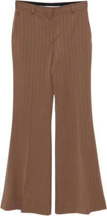 Stella McCartney Femme, Pantalons, Brun, Taille: 36 FR Pantaloni a righe