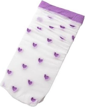 Generico Chaussettes transparentes ultra-minces, chaussettes printemps-&eacute;t&eacute; avec broderie Crystal Love pour femme (3 paires), Color03, Taille Unique