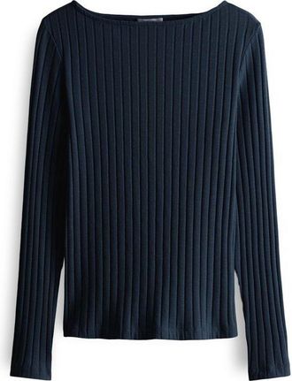 OPUS Langarmshirt SOVKE Slim aus Baumwoll Mix