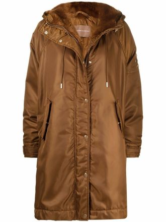 Ermanno Scervino Kapuzenparka mit Faux-Fur-Futter - Braun